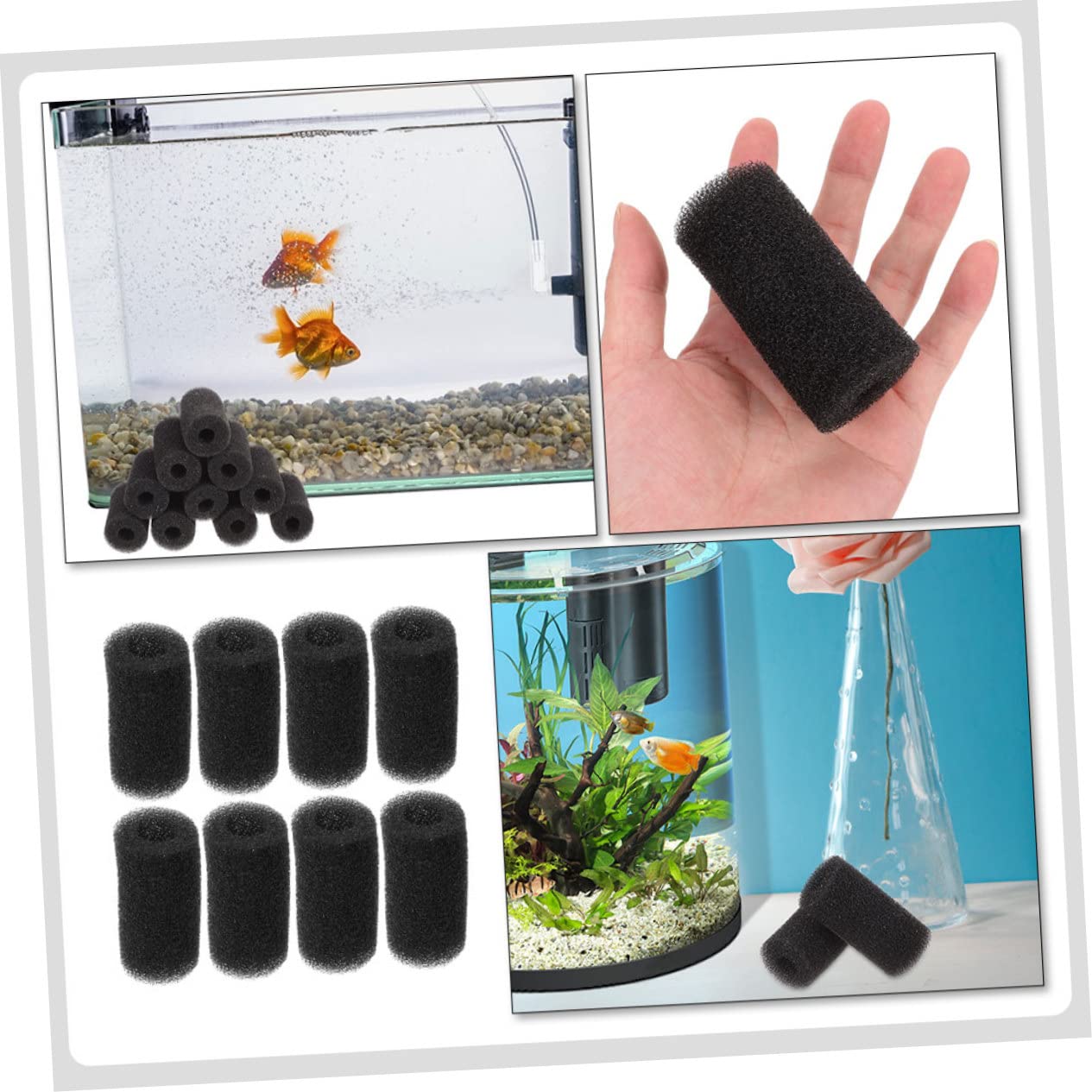 Mipcase 32 Pcs Filter Cotton Biochemical Water Filter Pool Scrubber Pre Filter Sponge Aquarium Filter Protector Pool Sweep Aquarium Filter Sponge Pool Pad Fish Front 304 Network Tank