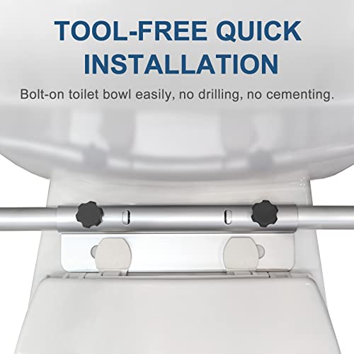 Toilet Safety Rails for Elderly, HEPO Handicap Toilet Frame with Handles and Storage Bag, Adjustable Height and Width for Bathroom Toilet Seat, Safety Assist Frame with Grab Bar for Senior Disabled