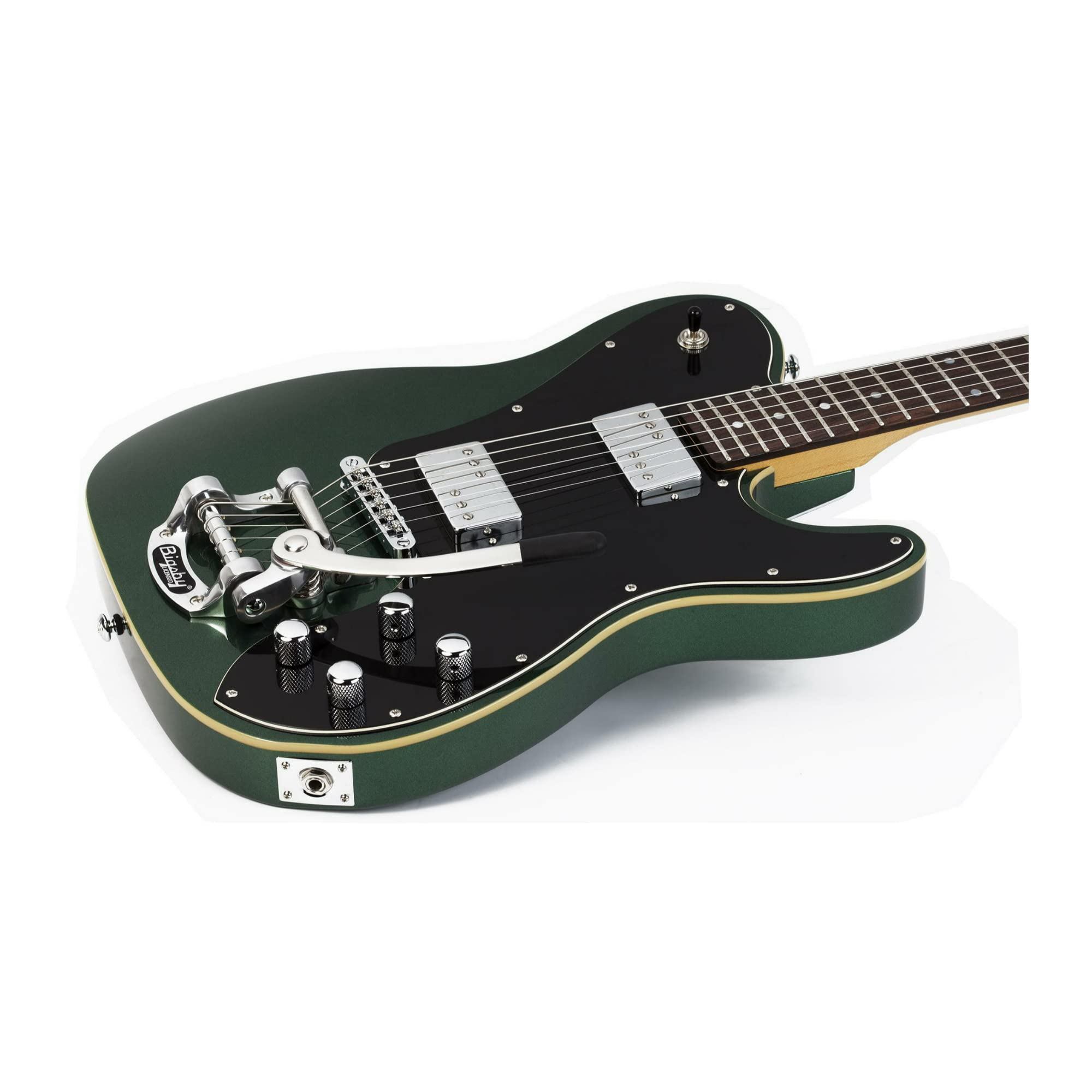 Schecter PT Fastback II 6-String B Electric Guitar (Right Handed, Dark Emerald Green) Bundle with Hard Shell Carrying Case (2 Items)