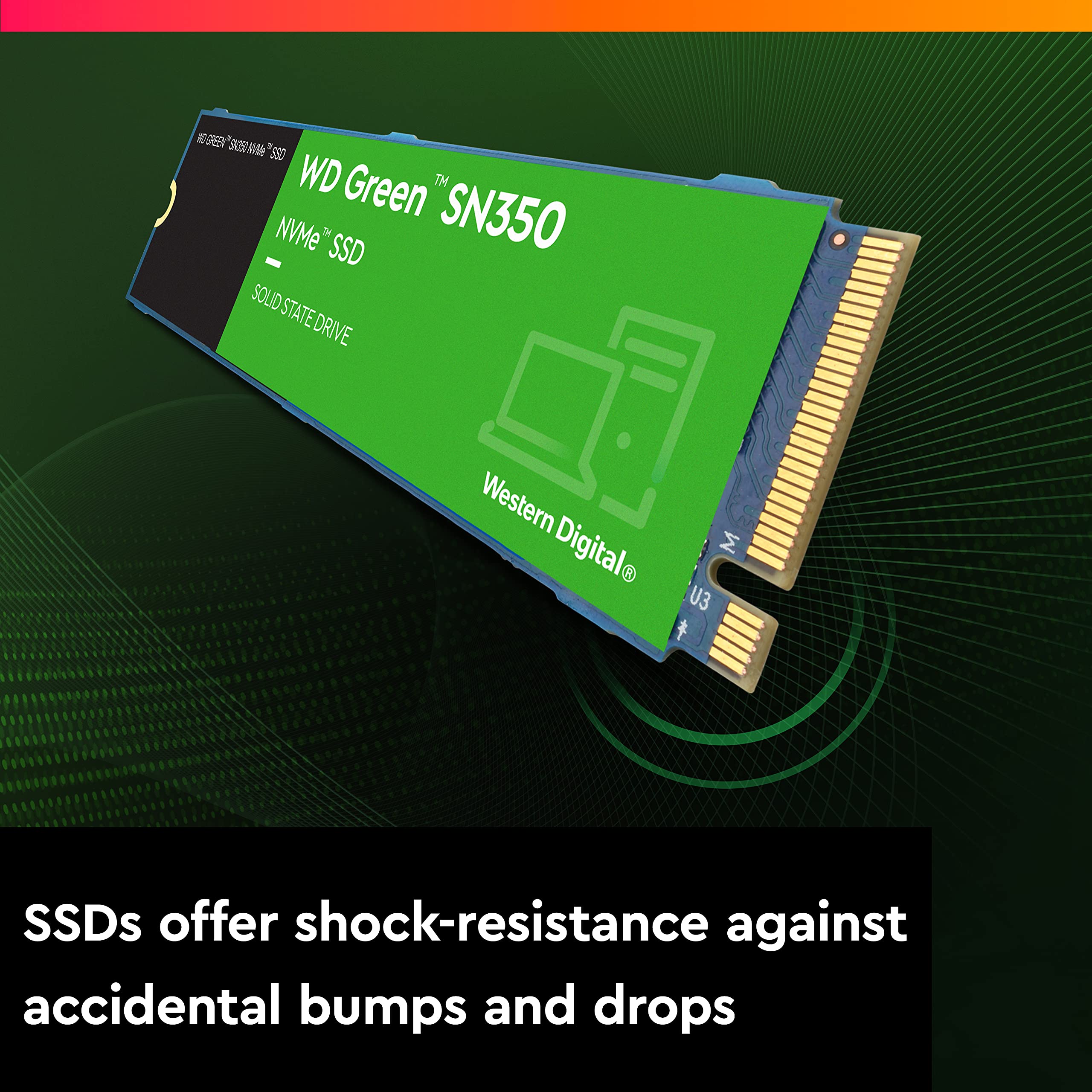 Western Digital 960GB WD Green SN350 NVMe Internal SSD Solid State Drive - Gen3 PCIe, M.2 2280, Up to 2,400 MB/s - WDS960G2G0C
