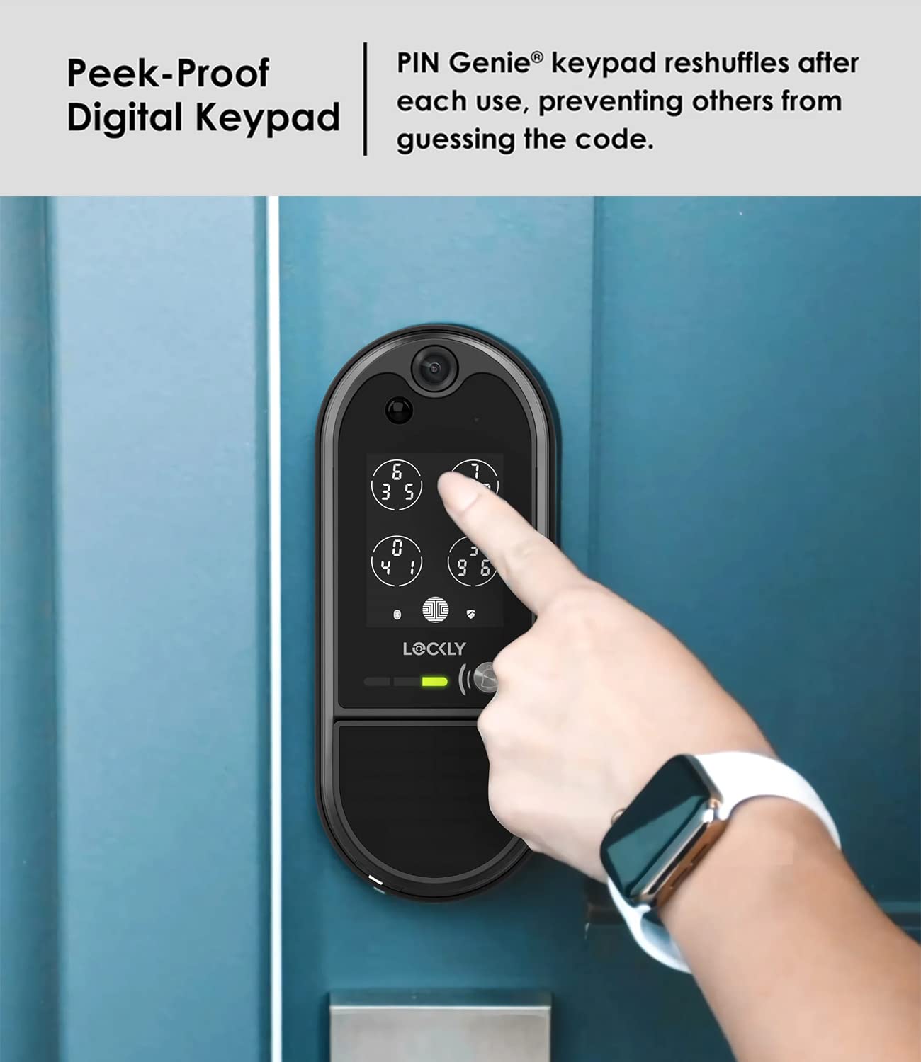 Lockly Secure Pro Wi-Fi Smart Lock Keyless Entry Door Lock Satin Nickel and Lockly Vision Video Doorbell Camera Smart Lock Venetian Bronze