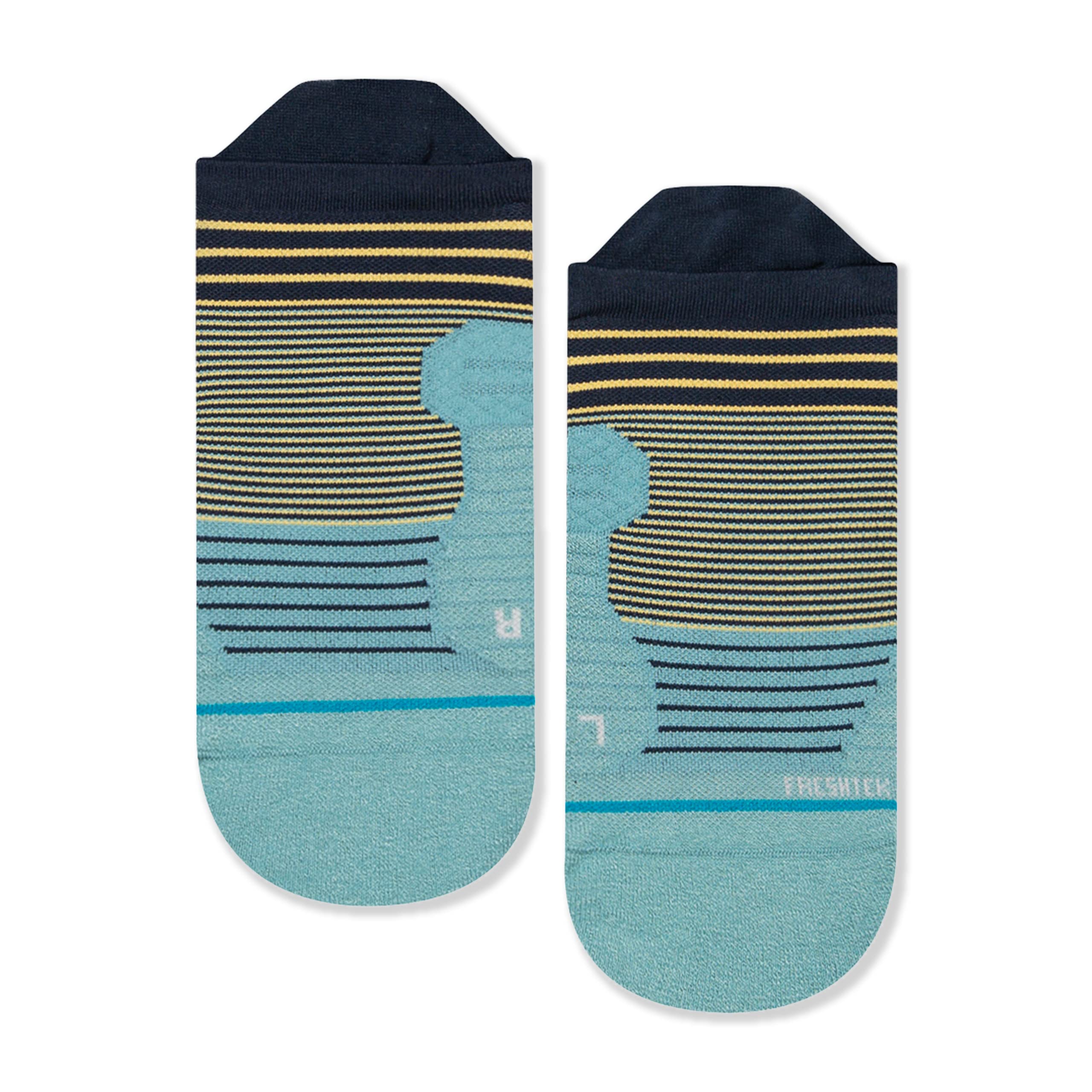 Stance Flounder Tab Light Cushion Run Sock Teal LG (US Men's Shoe 9-13, Women's Shoe 11-14)