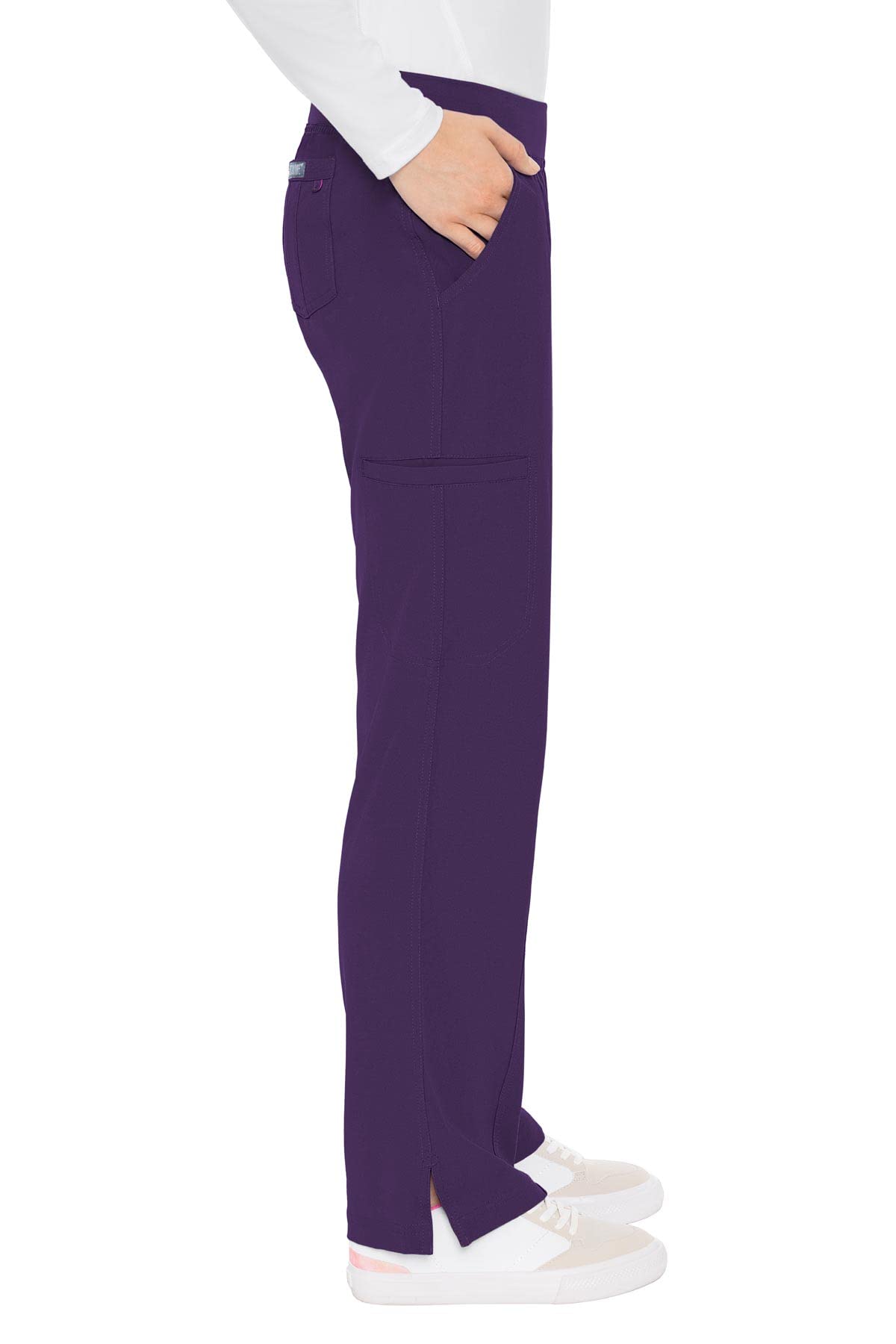 Med Couture Energy Women's Yoga Two Cargo Pocket Pant, Eggplant, X-Small