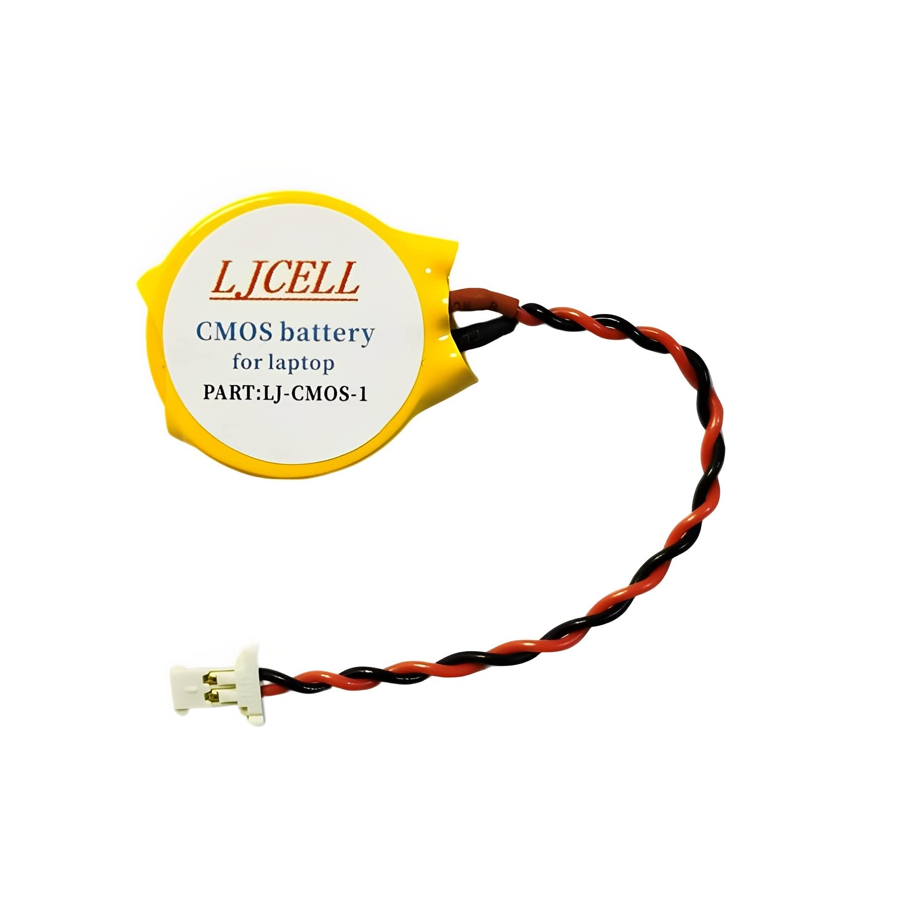 LJCELL CMOS Battery for Dell Alienware Alpha R1 Steam Machine i5 i7 Desktop,Fix Yellow Light BIOS RTC CR2032 Battery with 2 Wire Cable and Connector