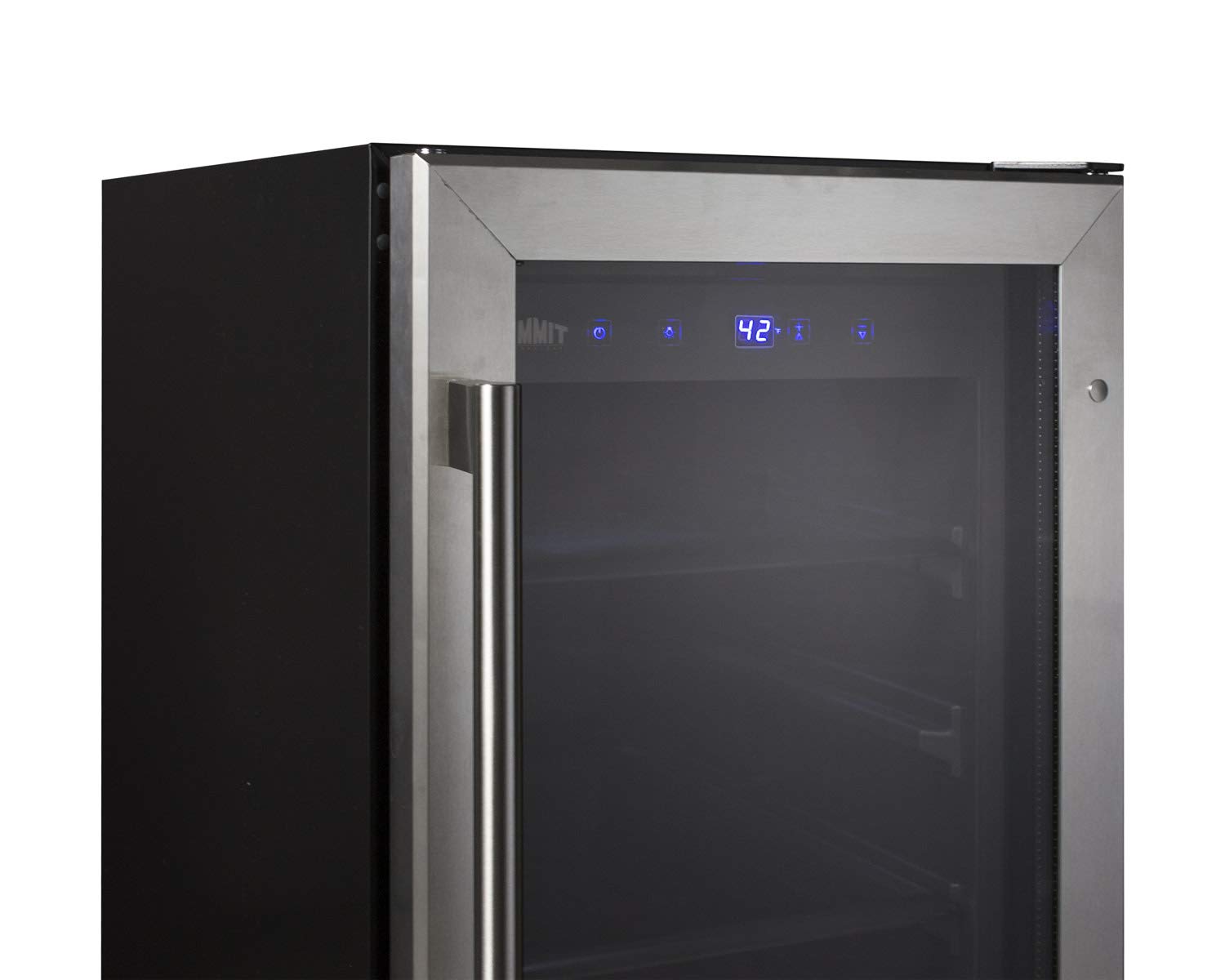 Summit Appliance ALBV15 ADA Compliant 15" Wide Built-in Undercounter Beverage Center for Home or Commercial Use with Glass Door, Automatic Defrost, Lock, Digital Thermostat and Black Cabinet
