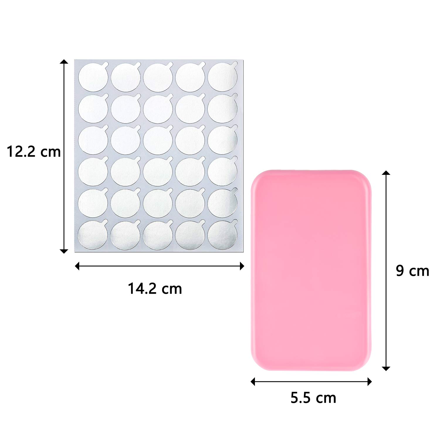 Mudder 900 Pcs 1 Inch Disposable Eyelash Glue Holder and 2 Pcs Reusable Eyelash Pad Stand, Pallet Eyelash Extension Glue Sticker Pads Set for Makeup Tool Supply