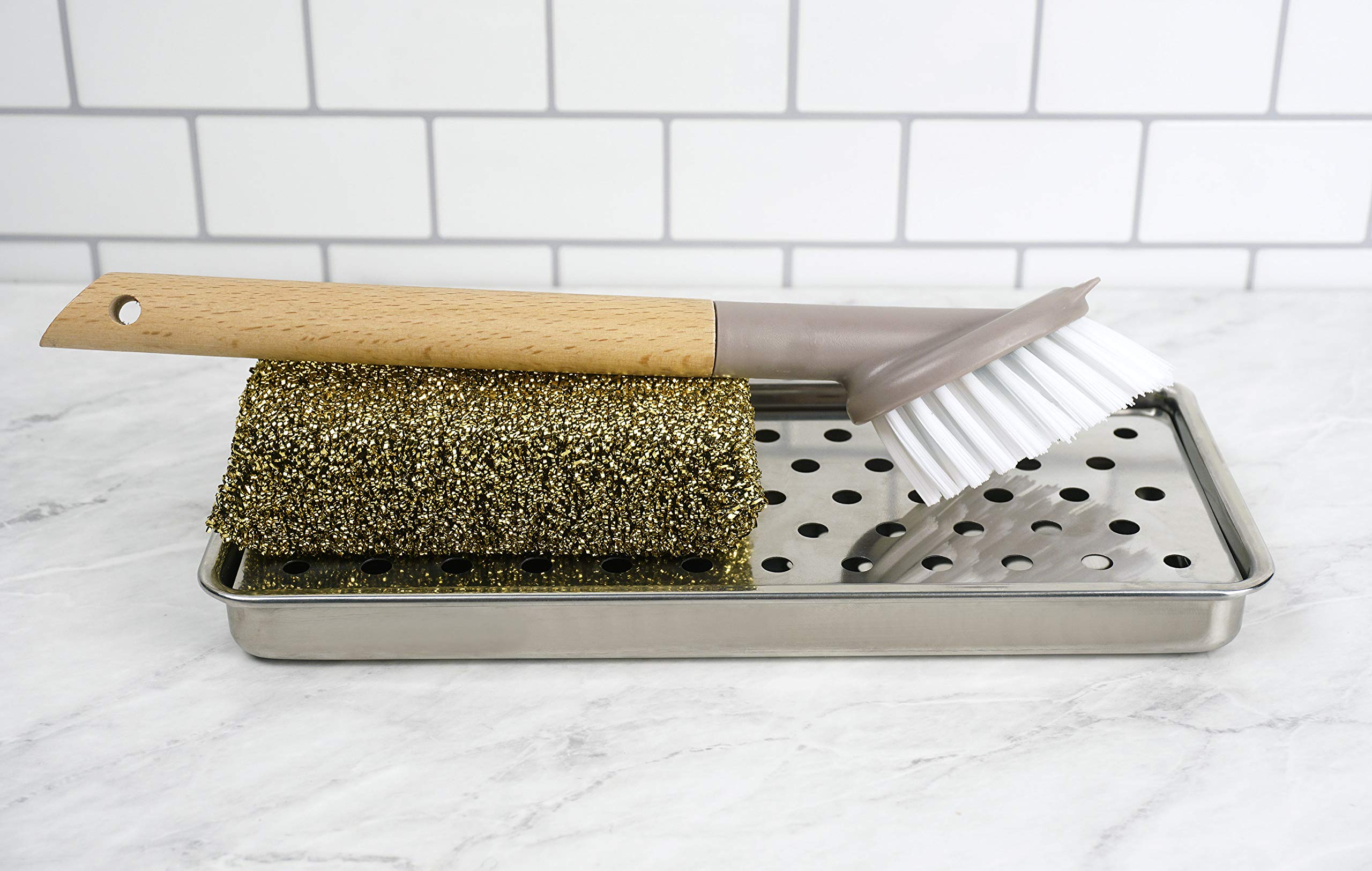 RSVP International Cleaning Collection Stainless Steel Sink Tray, 9.75x4.75x0.75