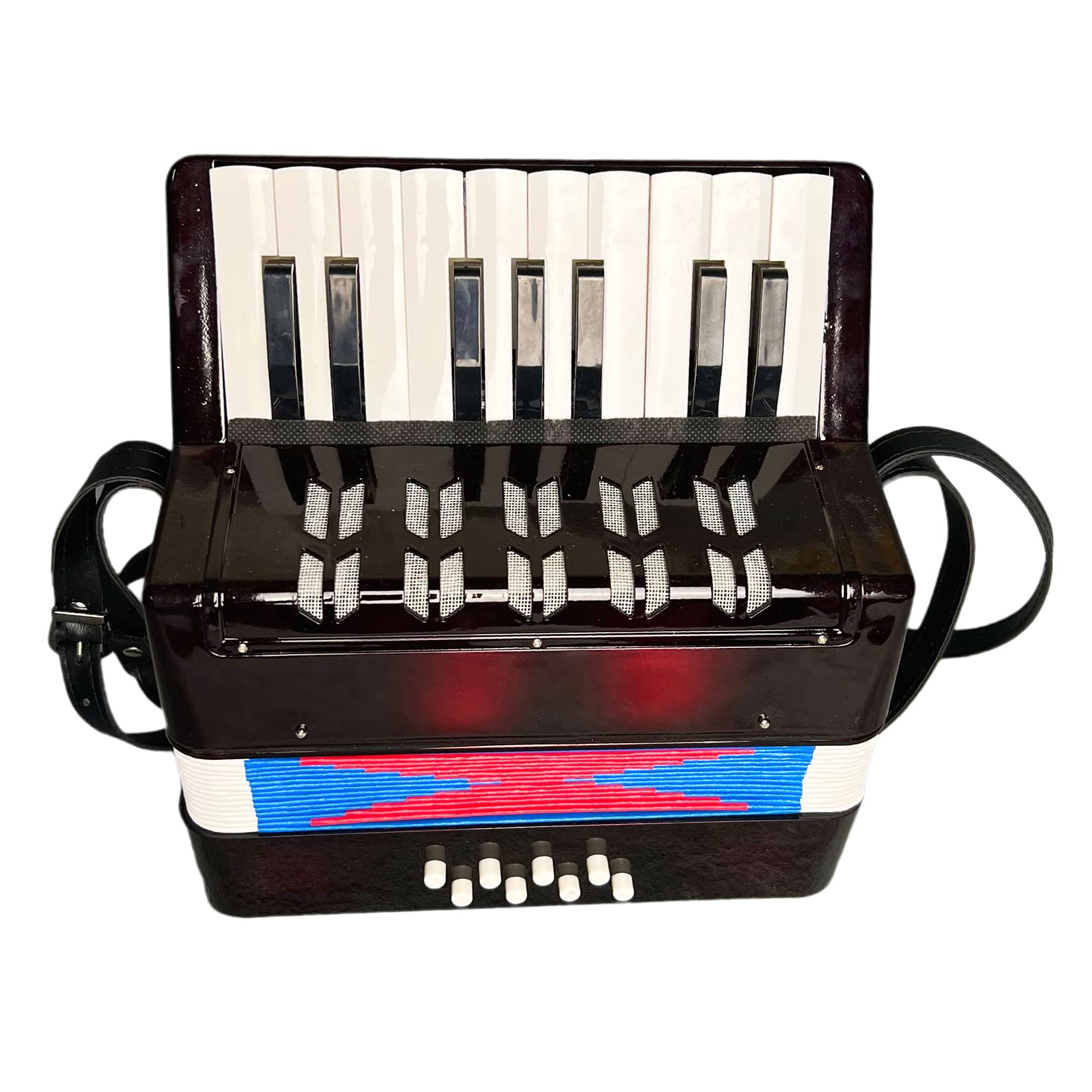 SIPSOCE Accordion 17 Keys 8 Bass, Keyboard Instrument,Convenient to Carry, Suitable for Outdoor Concerts,For Beginners to Use