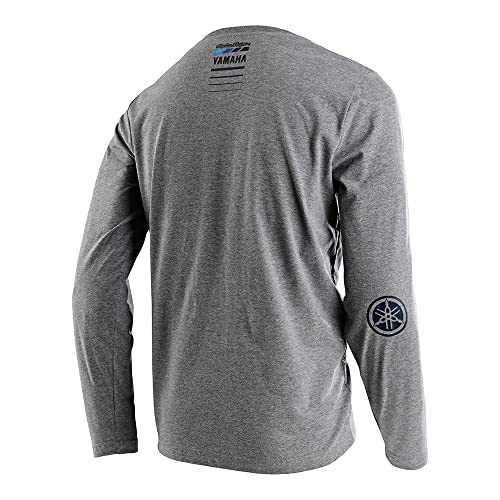 Troy Lee Designs Motorcycle Motocross Racing T Shirts, LS TEE TLD x Yamaha (Heather Gray, X-Large)