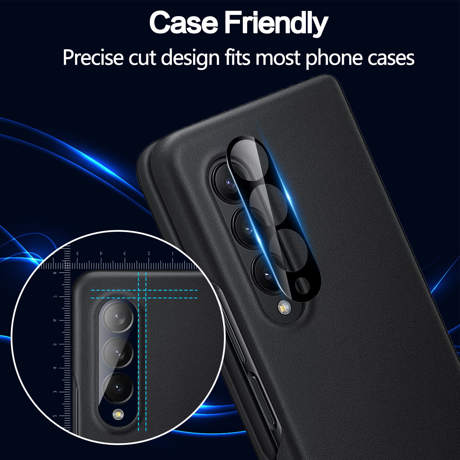 YWXTW 3 Pack for Samsung Galaxy Z Fold 4 Camera Lens Protector, 9H Tempered Glass, Anti Scratch, Ultra Thin, Case Friendly [Does Not Affect Night Shots]