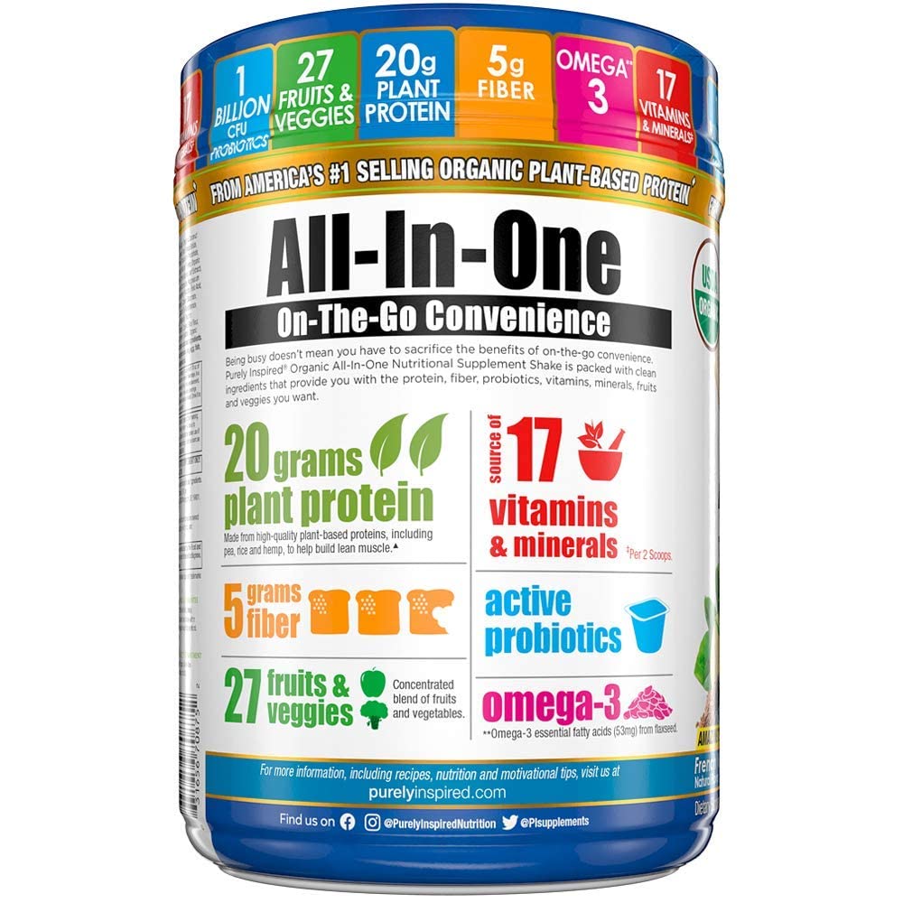 Meal Replacement Shake, Organic | Purely Inspired All-in-One Meal Replacement | Plant Based Protein Powder for Women & Men | Organic Protein Powder | Protein Shake Powder | Chocolate, 1.3 Pounds