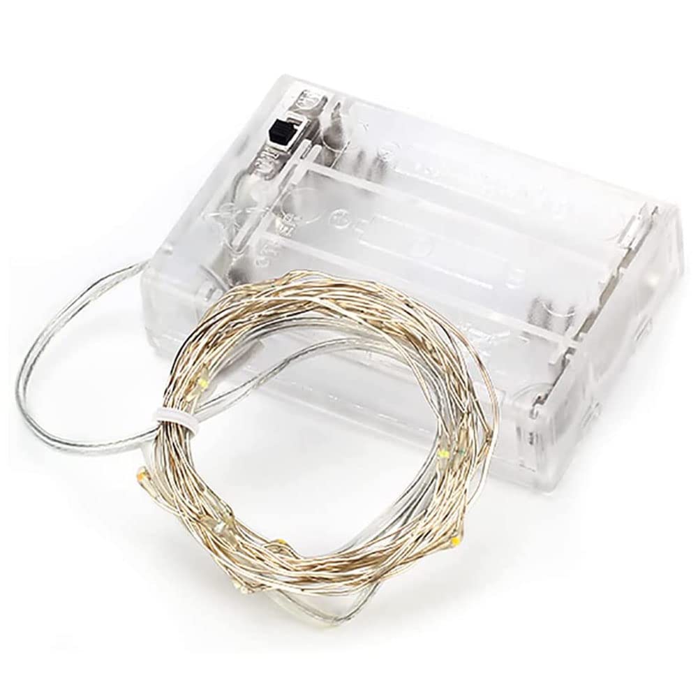 Led Fairy Lights Battery Operated Mini Battery Powered Silver Wire Starry Fairy Lights for Bedroom, Christmas, Parties, Wedding, Centerpiece, Decoration (Blue)