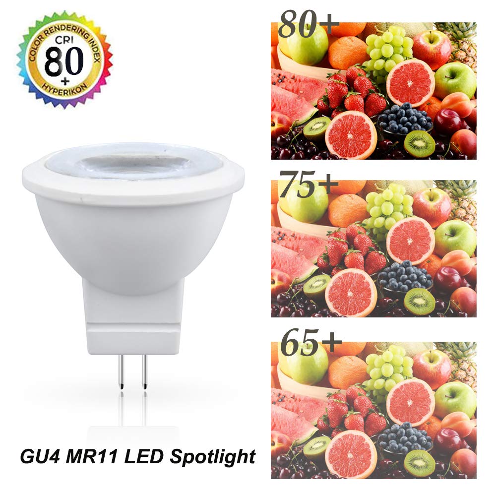 Lustaled 3W MR11 GU4.0 LED Light Bulbs 12V G4/GU4/GZ4 Bi-Pin Base LED Spotlight Lamp 35W Halogen Bulbs Equivalent Warm White 3000K for Landscape Accent Recessed Track Lighting (4-Pack)…