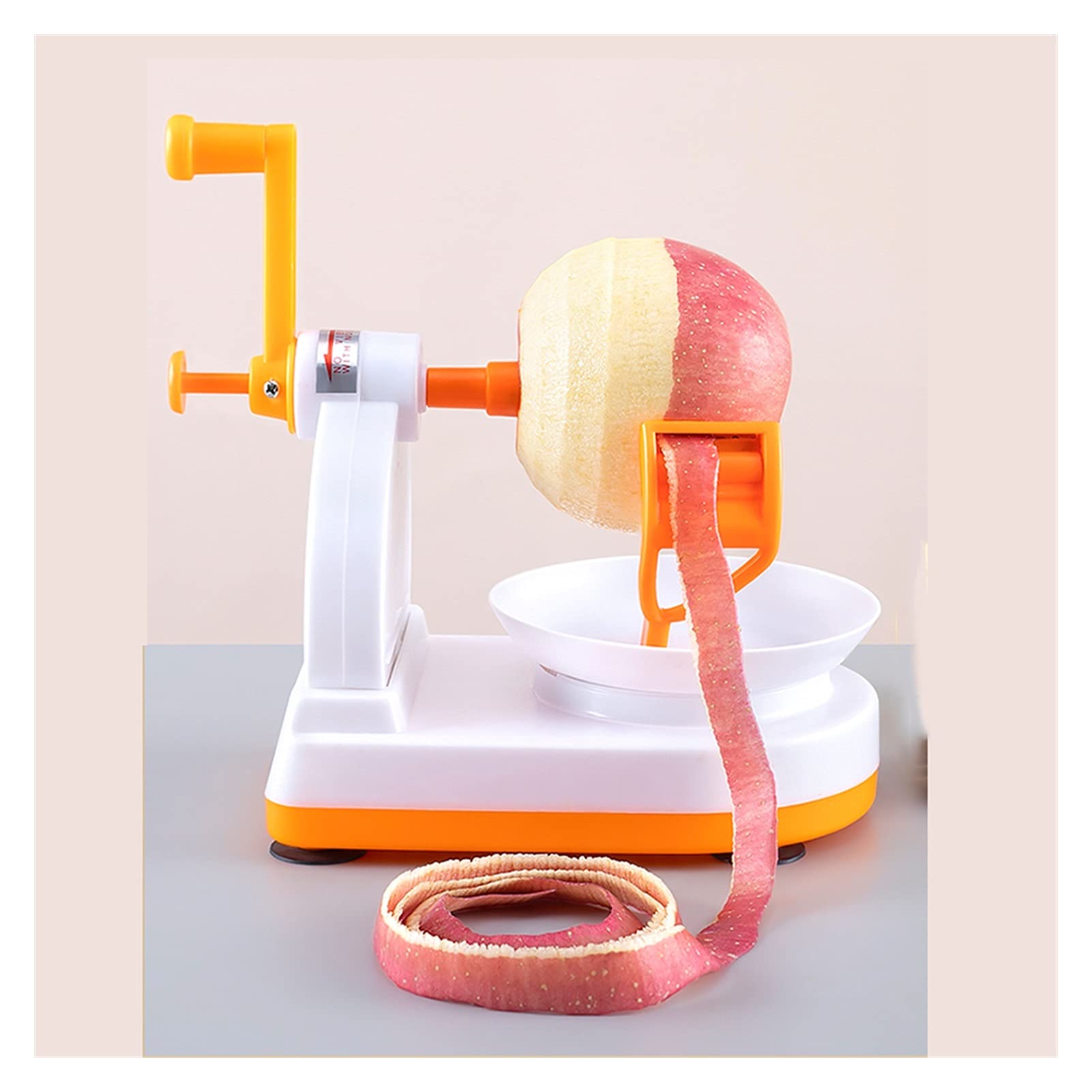 LKL Spiral Apple Peelers Rotating Hand Crank Peeler Fruit Potato Peeling Machine Fixed Suction Cup Stainless Steel Kitchen Peeling Tool