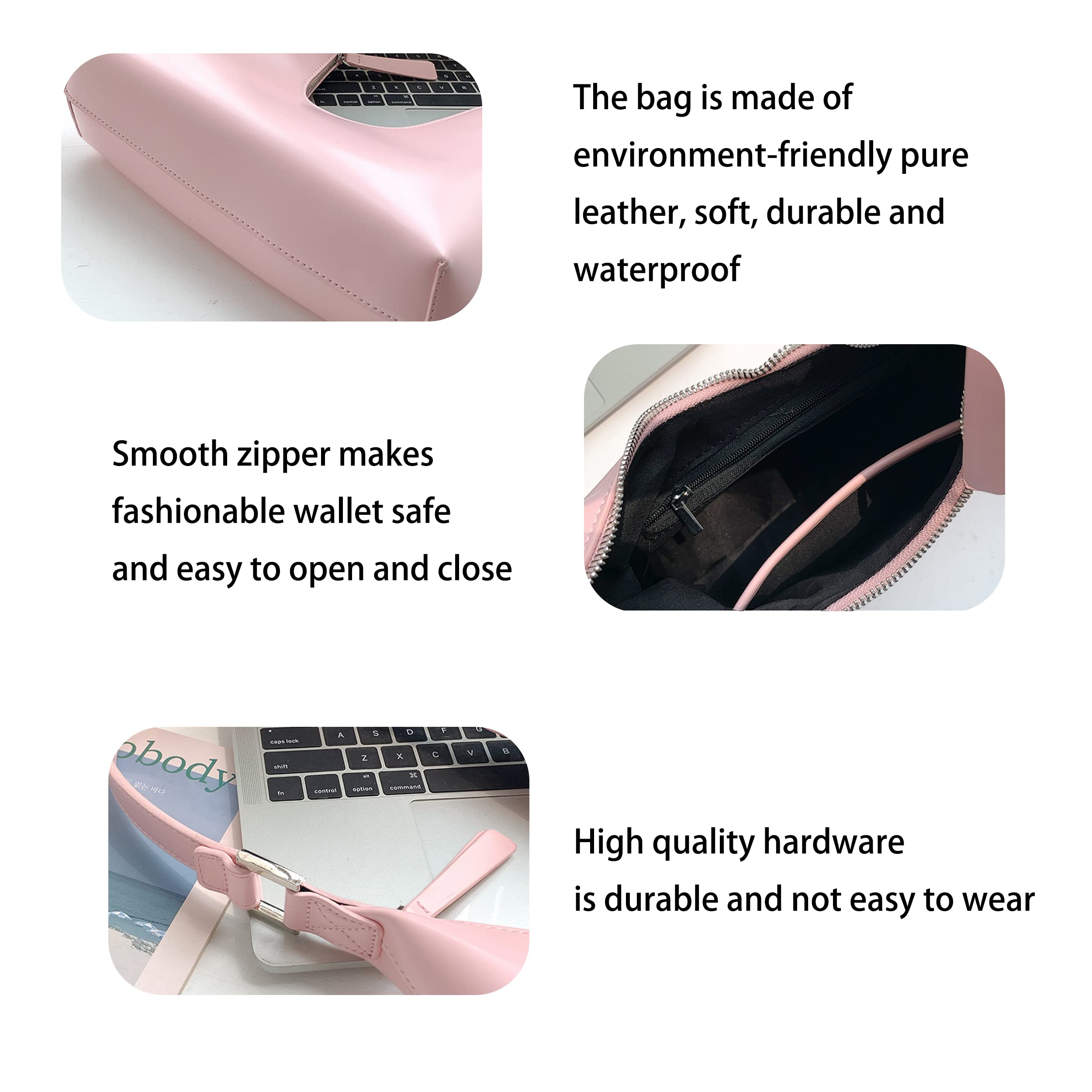 Women's Small Shoulder Bags Fashion Small Hobo Bags Women's Mini Wallets Women's Clutches (Pink)