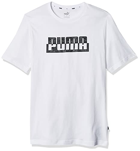 PUMA mens Core Camo Graphic Tee TShirt, Puma White, XSmall US