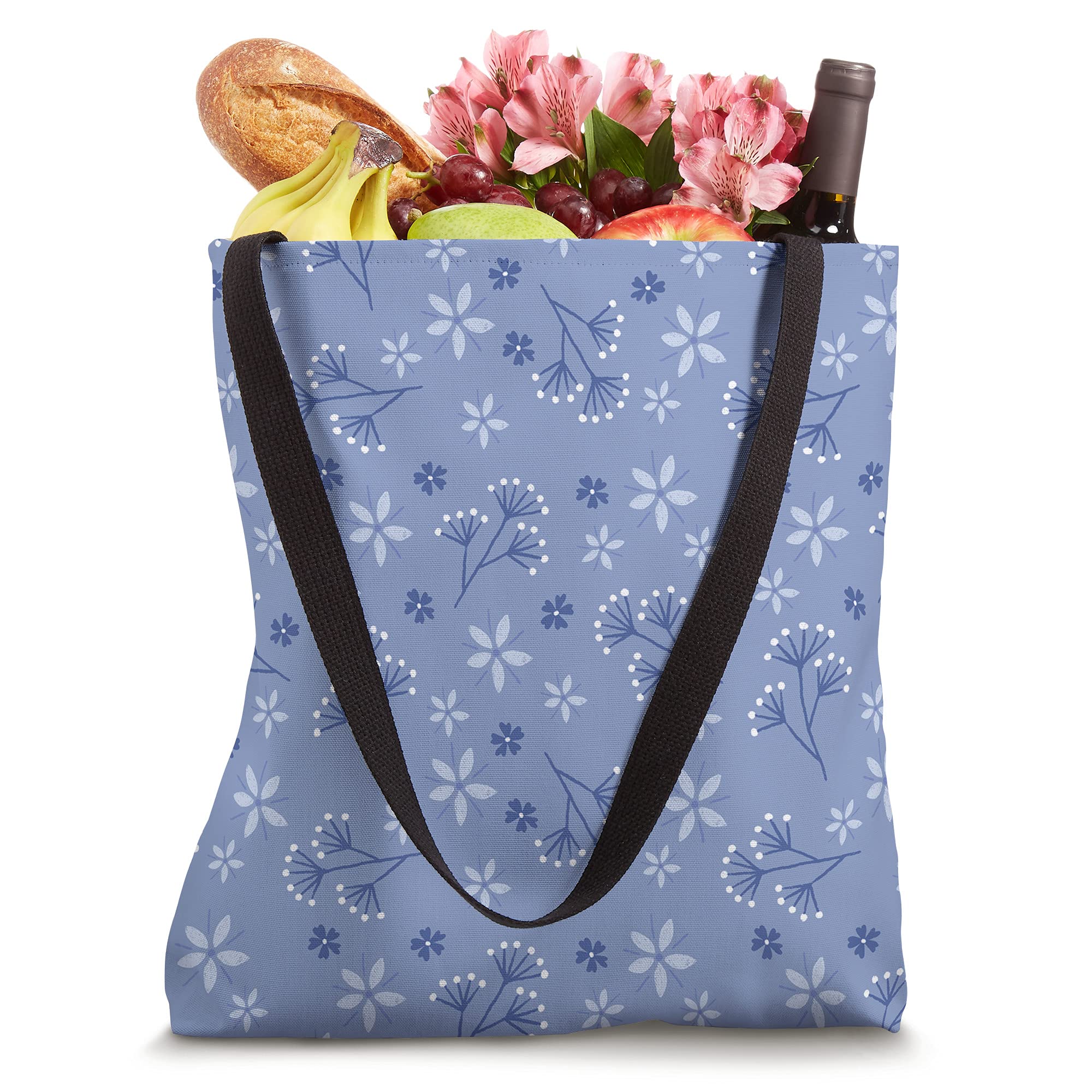 Pioneer Country Farm For Woman Vintage Blue Floral Tote Bag