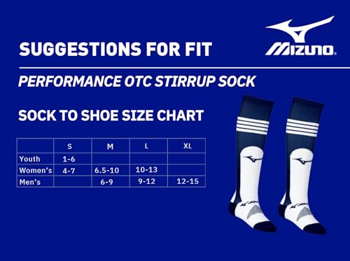 Mizuno Womens Performance OTC Stirrup Sock, Red, Medium US