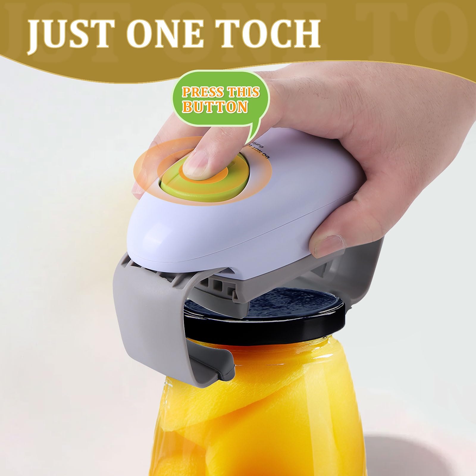 Sumotia 2 PCS Electric Jar Opener One Touch Automatic Jar Opener, 360° Automatic Rotation & Stop Smooth Edge Electric Can Opener for People with Arthritis or Sore Hands Seniors Chefs