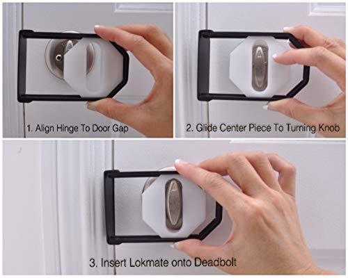 LOKmate Deadbolt Guard Door Lock Security - Magnet Version (Black/Black)