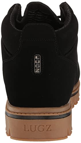 Lugz Men's Fringe Wide Boots, Black/Gum, 11 W