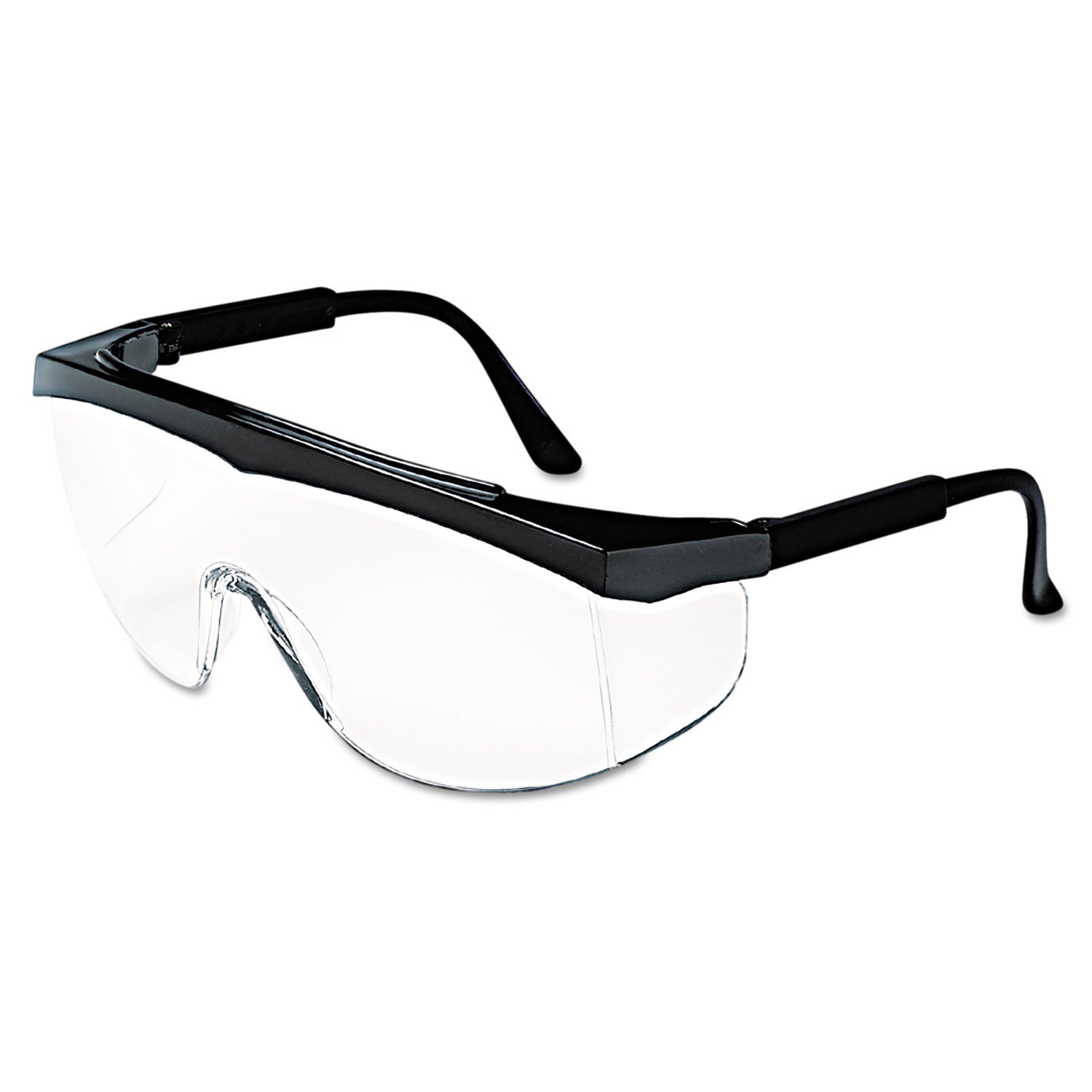 MCR Crews SS110 Stratos Safety Glasses Black Frame Clear Lens 1 Pair
