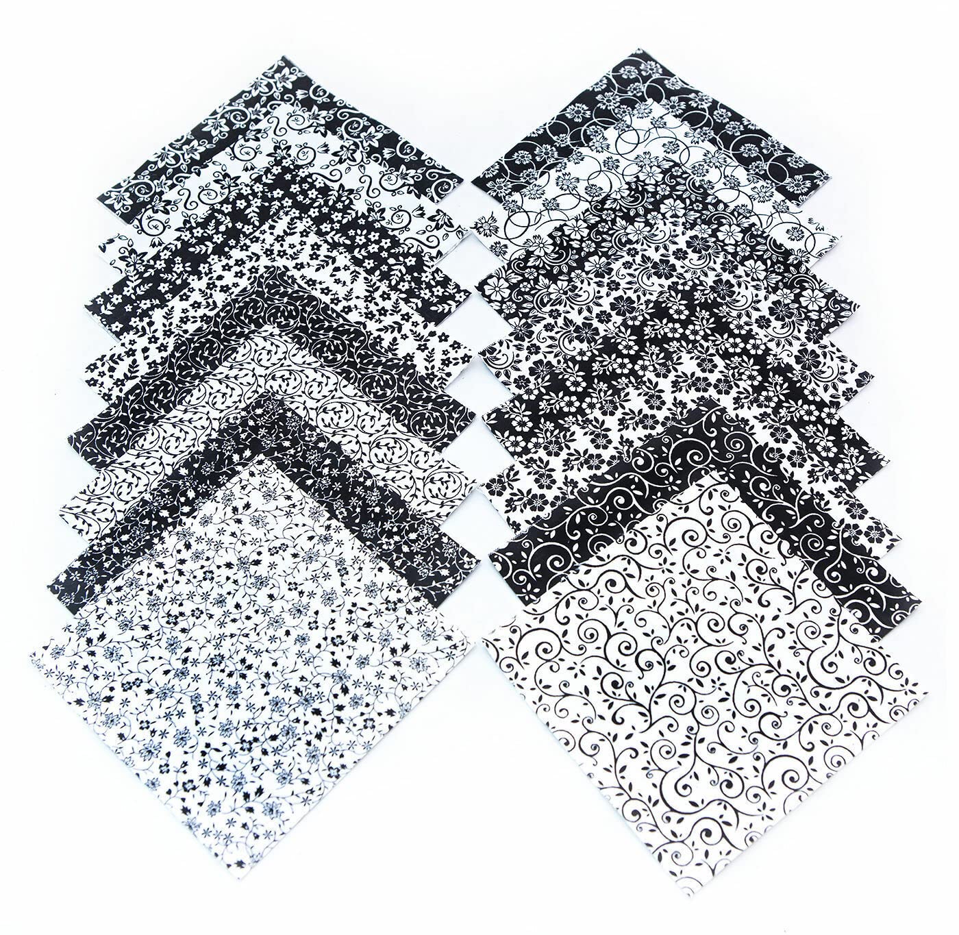 New Black & White Basics pre Cut Charm Pack 5" Squares 100% Cotton Fabric Quilt