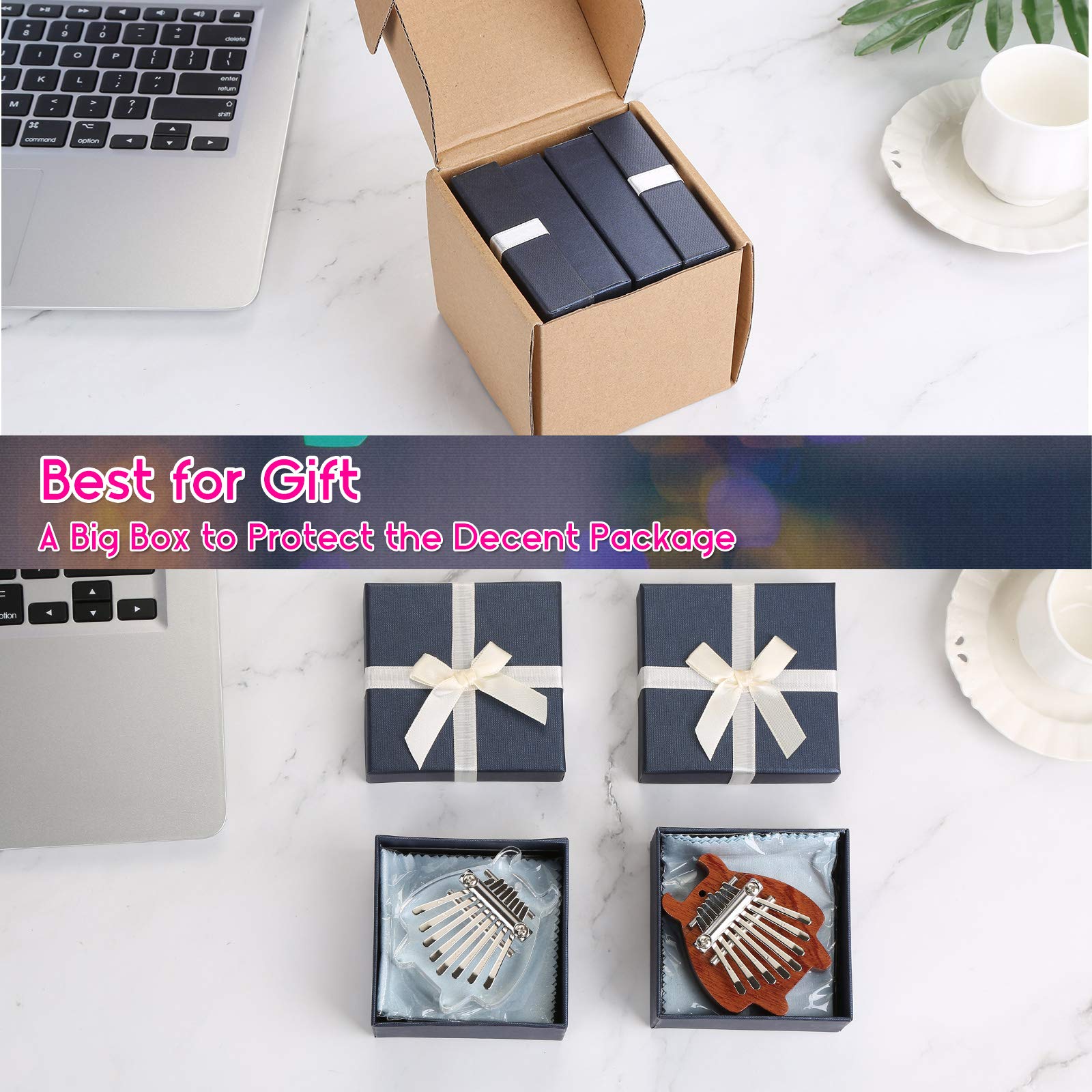 Mini Kalimba 2 Packs with Case, Fixm Thumb Piano 8 Keys, Finger Piano Great Gifts for Kids, Adults and Beginners