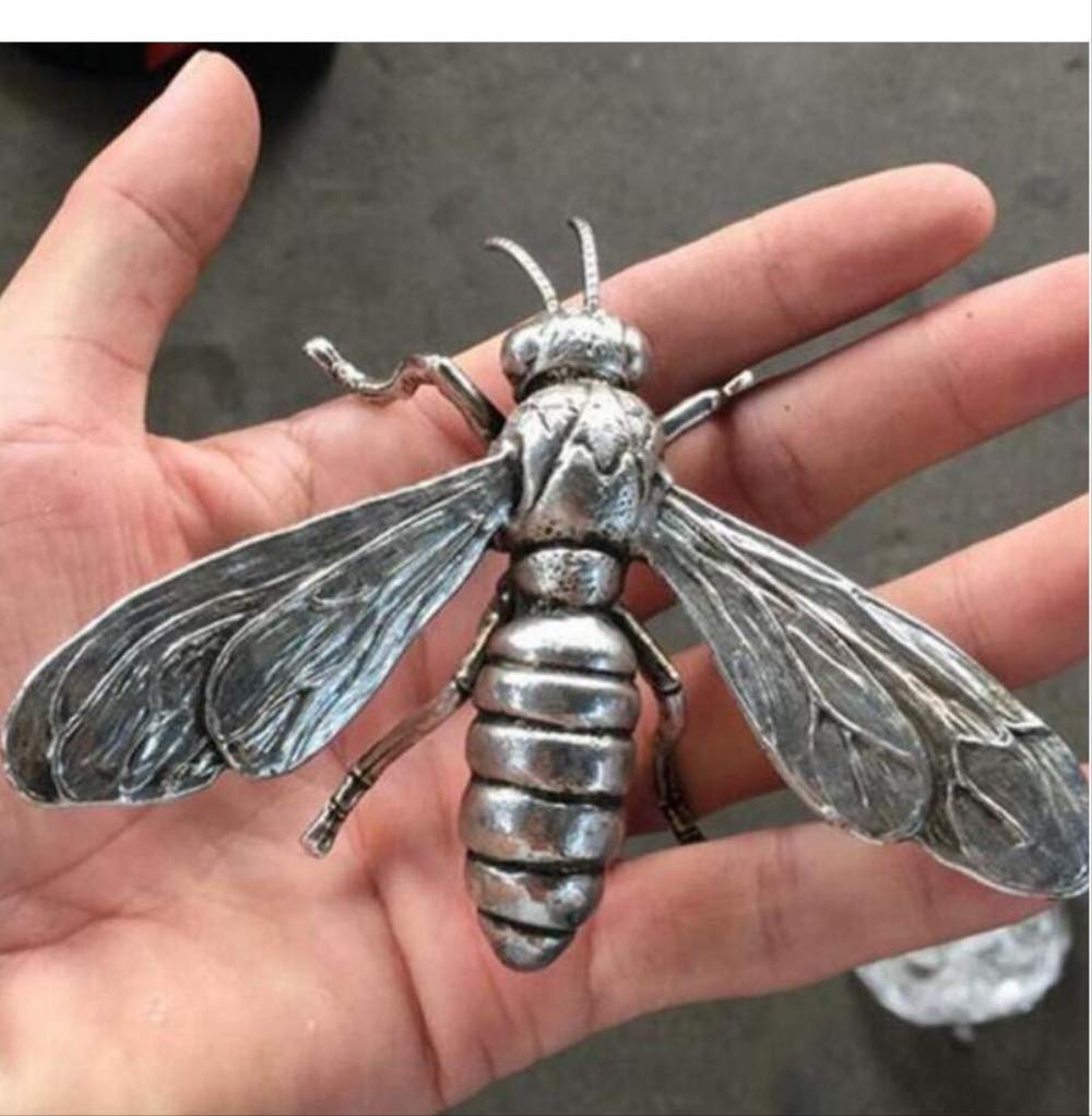 LILOVE Statue China Delicate Hand Sculpture Miao Silver Honeybee Statue Bees