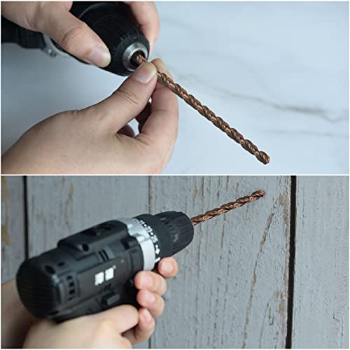 uxcell M35 High Speed Steel Parabolic Flute Drill Bit, 3mm Drilling Diameter 120mm Length, Gold Oxide Cobalt Steel Round Shank