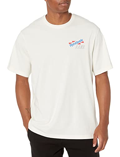 Reebok Men's Standard Tee, Classic White/Blue/Red/Back Graphic, XX-Large