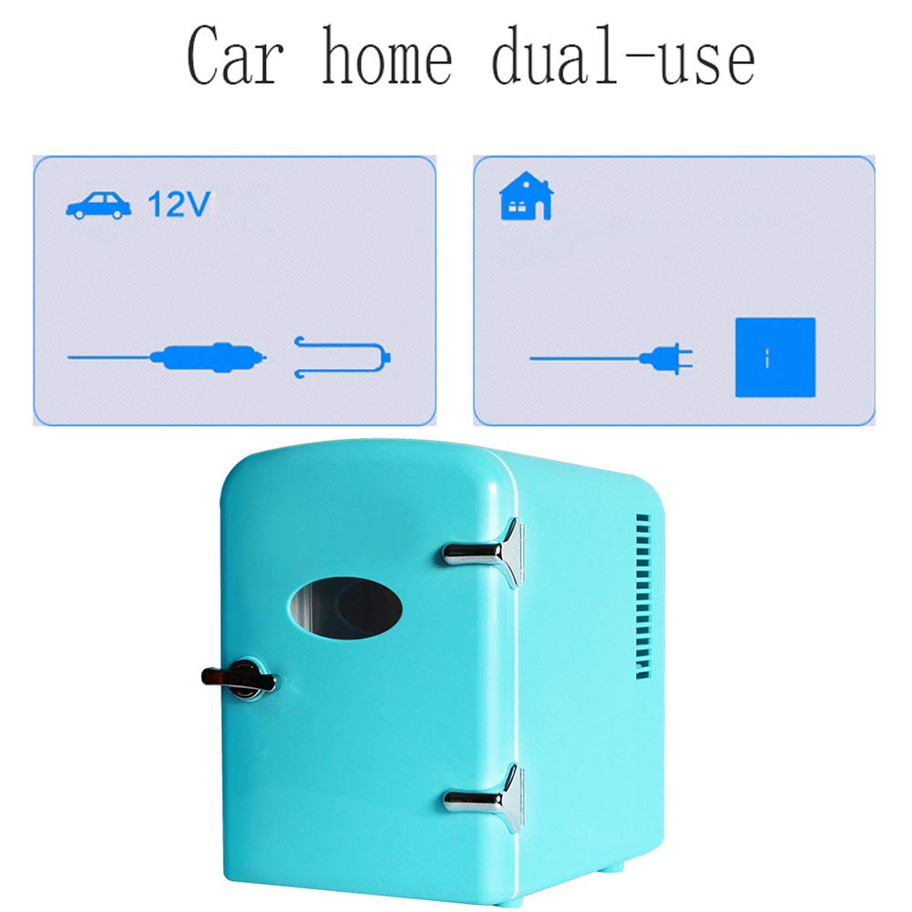 Mini Fridge, Cooler and Warmer, Portable Compact Personal Refrigerator, Dual-Use for Home, Office and Car (4L)