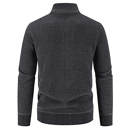 STAOEDU Men's Plush Baggy Comfy Outdoor Tops Long Sleeve Casual Outerwear Classic Simple Plain Commute Blouse Dark Gray