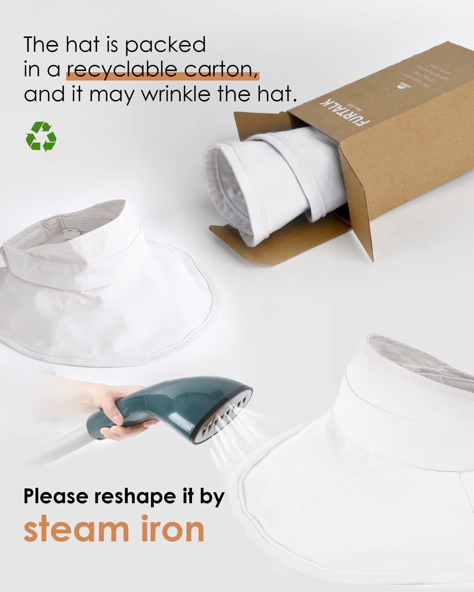Sun Visors for Women Summer Beach Sun hat Womens Wide Brim Visor Packable UPF 50+ Sun Protection Hats White