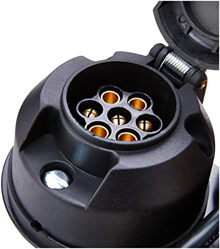 Maypole 7 Pin 12N Pre-Wired Towbar Socket Assembly Complete with 1.5m Cable, Flexible Gasket and Mounting Plate