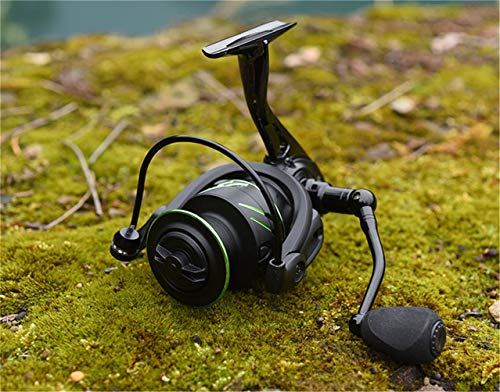 LLJPYX7L Fishing Reel Black, 4.7:1 Powerful Gear Ratio is More Durable and Suitable for novices. Left and Right Interchangeable for Ocean, Lake, River, Beach (Size : 4000)