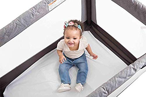 Nuby Universal Waterproof Playard Sheets (Set of 2) Baby Infant Portable Playpen Bed Chevron White/Grey