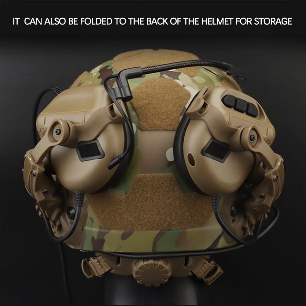 Serired Tactical Headset Helmet Rail Adapter, Multi-Angle Adjustable Suspension Headphones Ear Muff Bracket, for Ops Core ARC & Team Wendym-LOK Rail,T