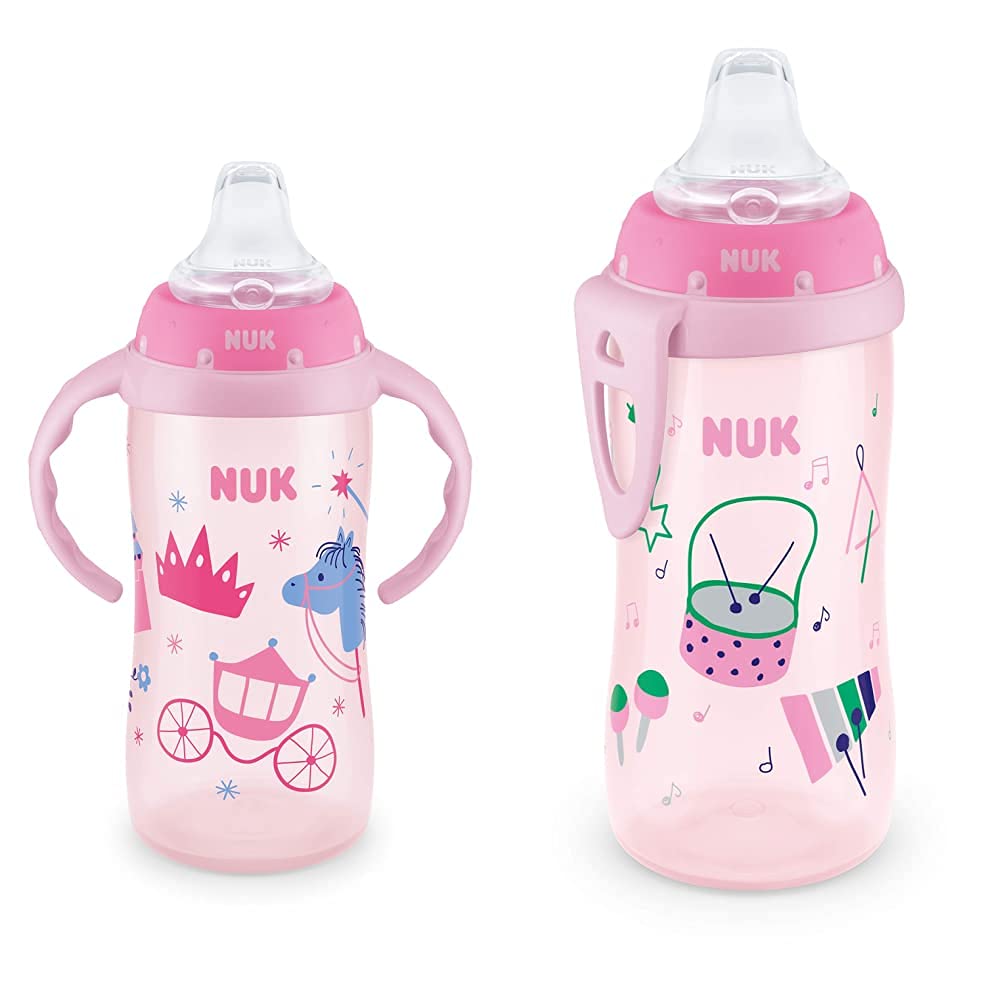 NUK Learner Cup, Kingdom, Flowers,10 Ounce Active Cup, 10 Oz, 1-Pack,Colors may vary