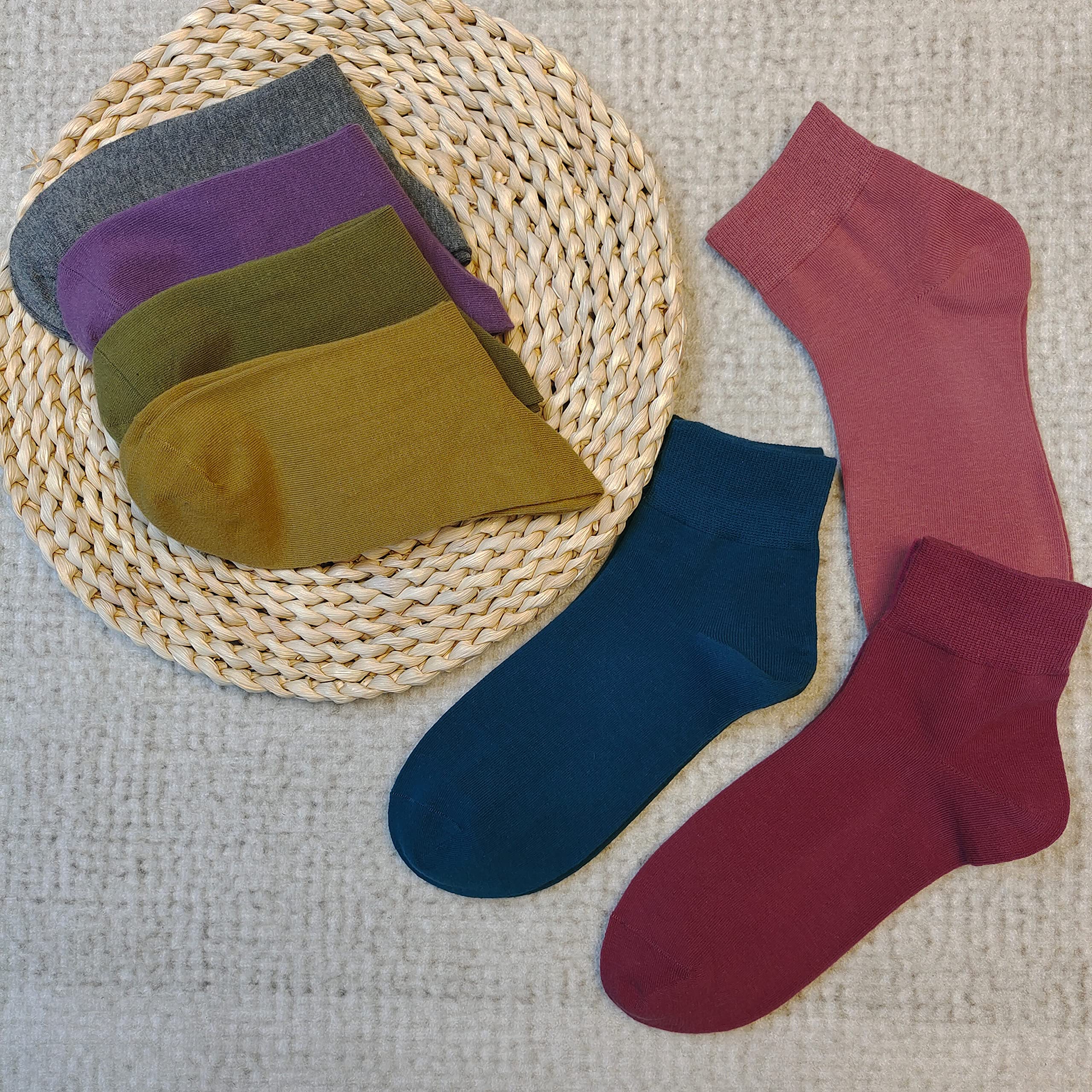 SIPCOLOR Womens Cotton Ankle Height Quater Socks Colorful Socks Casual Crew Soft Breathable 7 Pairs (as1, alpha, l, regular, regular, Multicolor2)