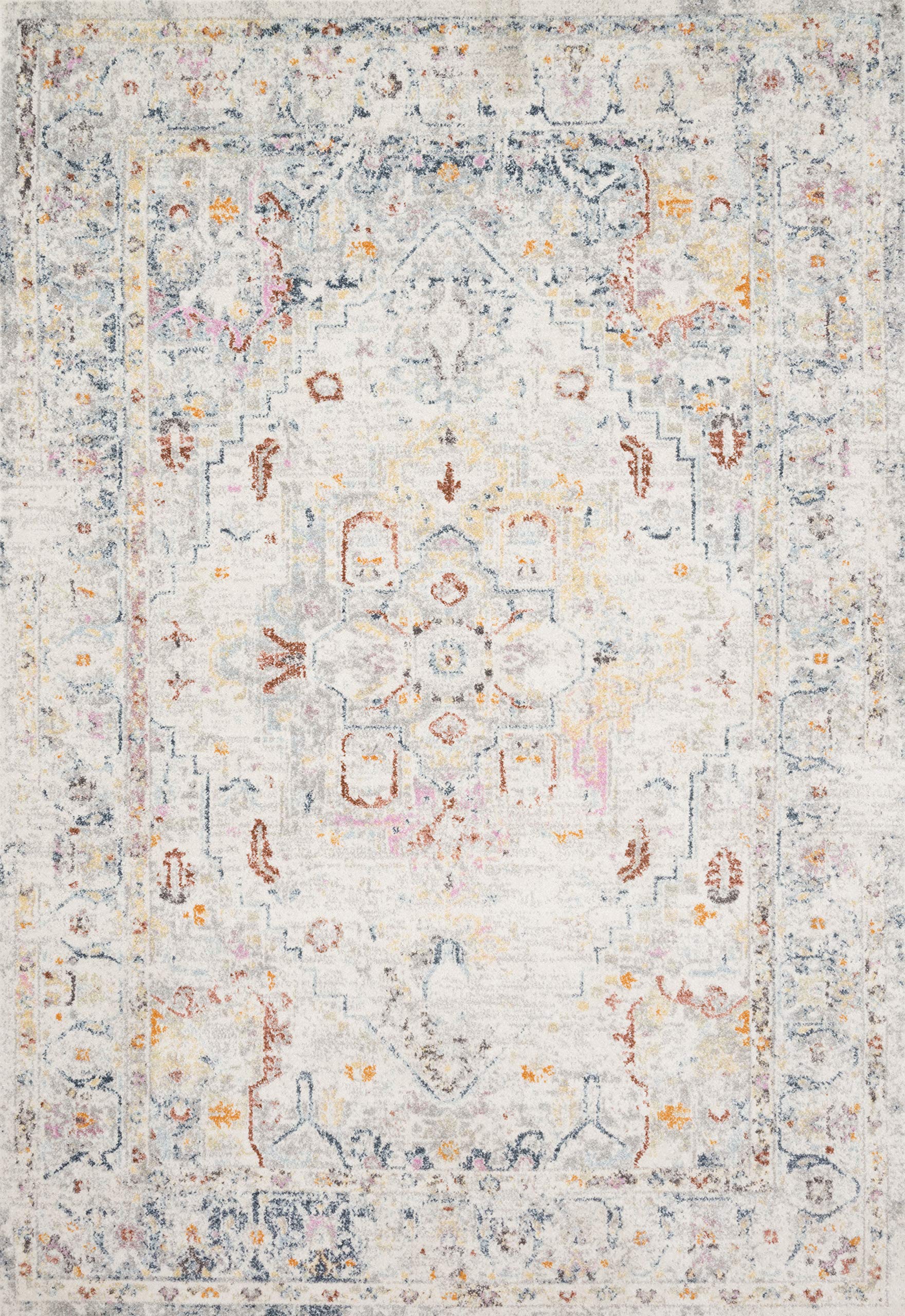 LOLOI II Clara Collection CLA-04 Lt Grey/Multi 2'-5'' x 7'-7'' Runner Rug