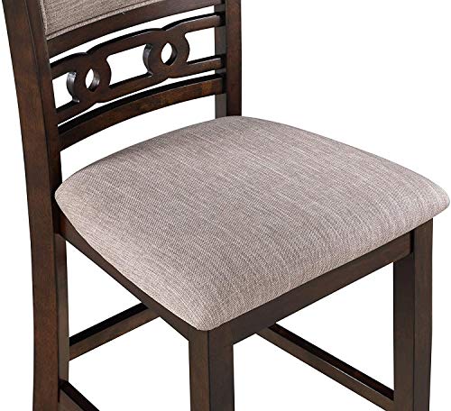 New Classic Furniture Gia 5-Piece Counter Table with Four Chairs, 42-Inch, Cherry Brown