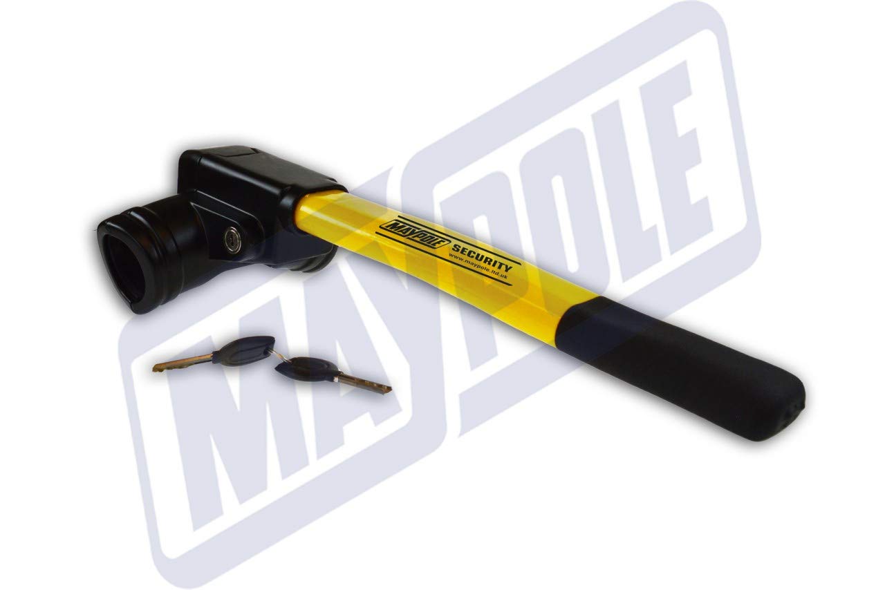 Maypole Over Dashboard Steering Wheel Lock Universal Antitheft Locking Device Cars Vans, Yellow/Black