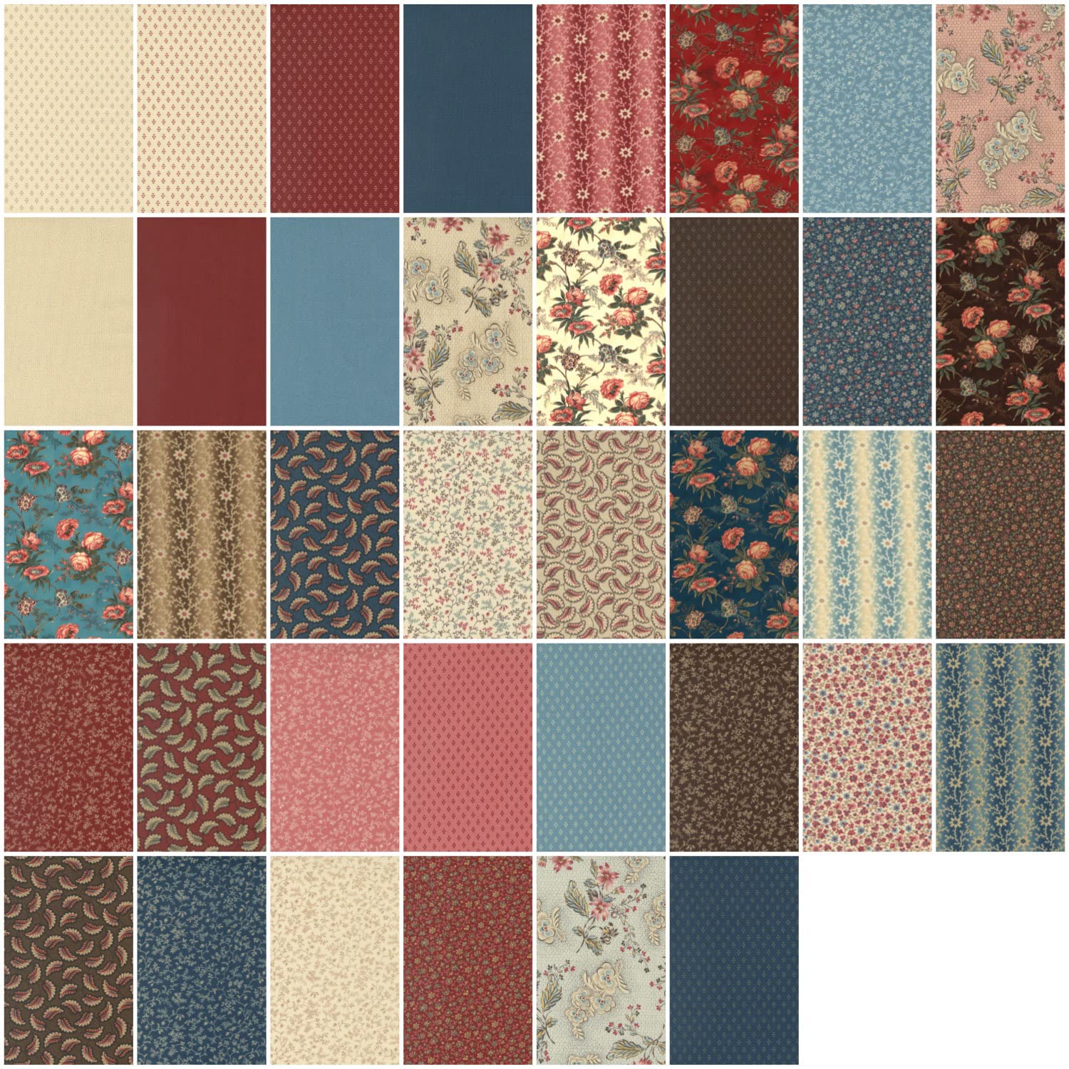 Moda Fabrics Kate's Garden Gate Charm Pack by Betsy Chutchian; 42-5 Inch Precut Quilt Squares, Assorted