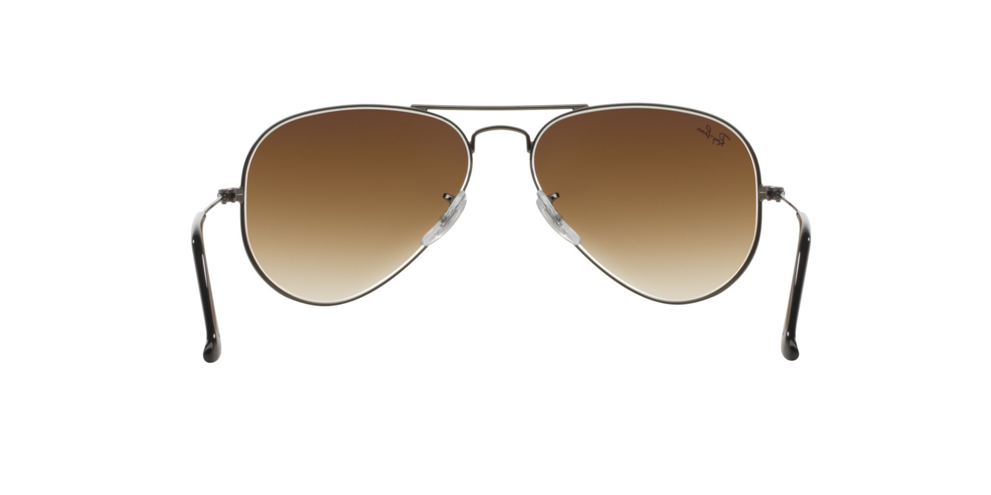 Ray-Ban RB3025 Metal Aviator Sunglasses + Vision Group Accessories Bundle (Gunmetal/Clear Gradient Brown (004/51), 62, Millimeters)