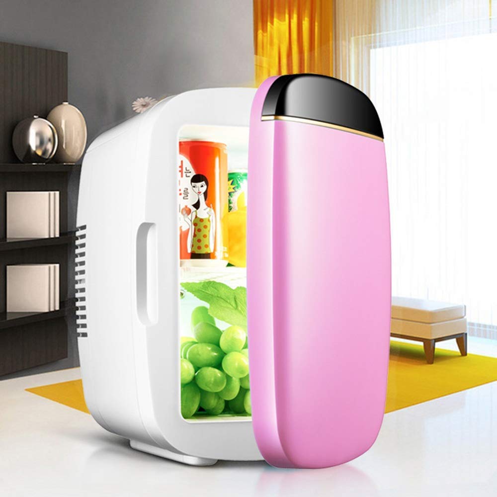 Mini Portable Refrigerators 6 Liter Capacity Compact Personal Fridge, Cools & Heats, 100% FreonFree & Eco Friendly Table Top Fridge (Color : Blue) MZXDX (Color : Pink)