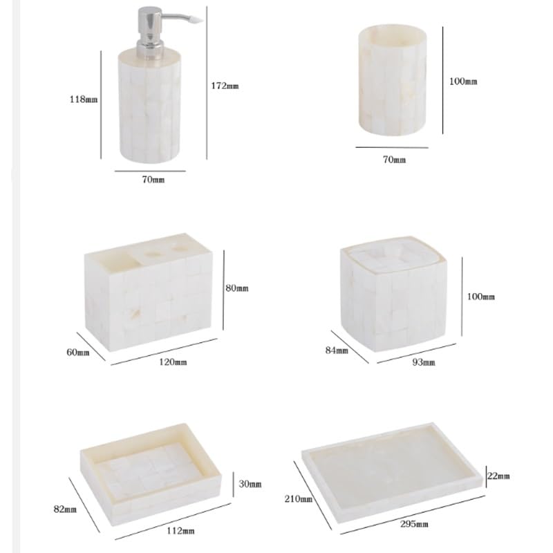 MKYOKO Resin Bathroom Supplies Set Cup with Tray Accessories Toothbrush Holder Soap Dispenser Soap Dish Mouth (D Light Grey)