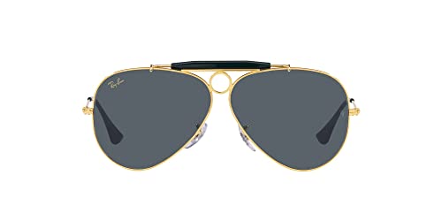 Ray-Ban RB3138 Shooter Pilot Sunglasses, Legend Gold/Blue, 58 mm