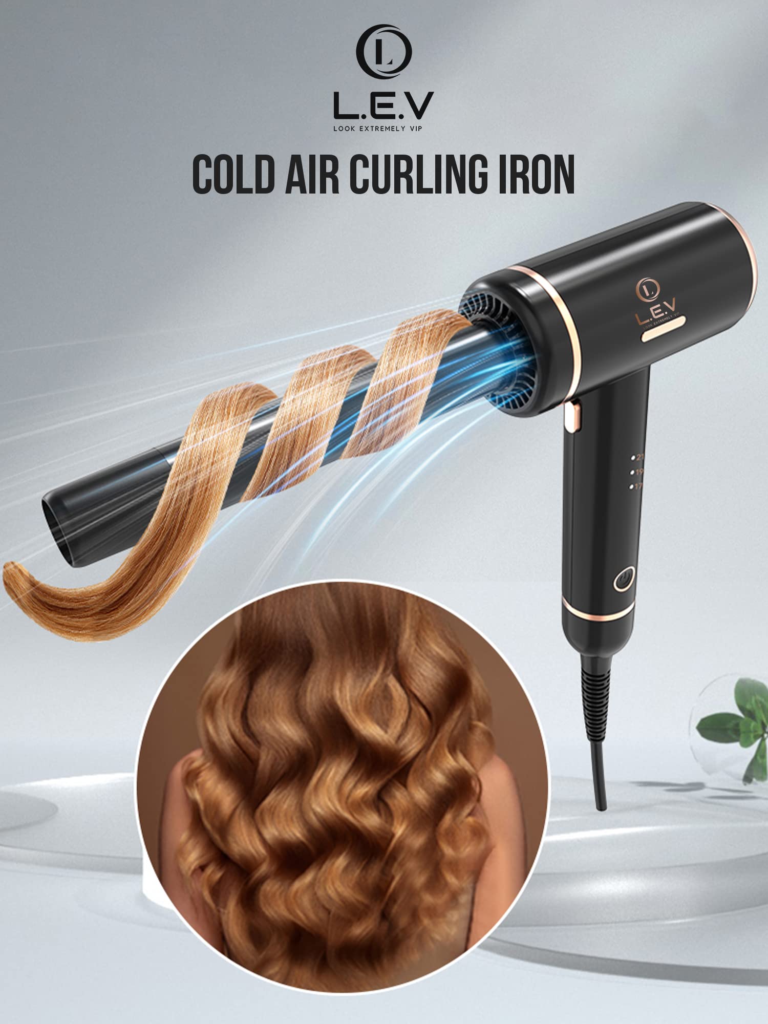 Look Extremely VIP Ceramic Curling Iron with Cooling Air | Curling Wand for Long Lasting Curls | Cordless Hair Curler| 3 Speed Smart Control | Hair Wand and Curling Iron in One