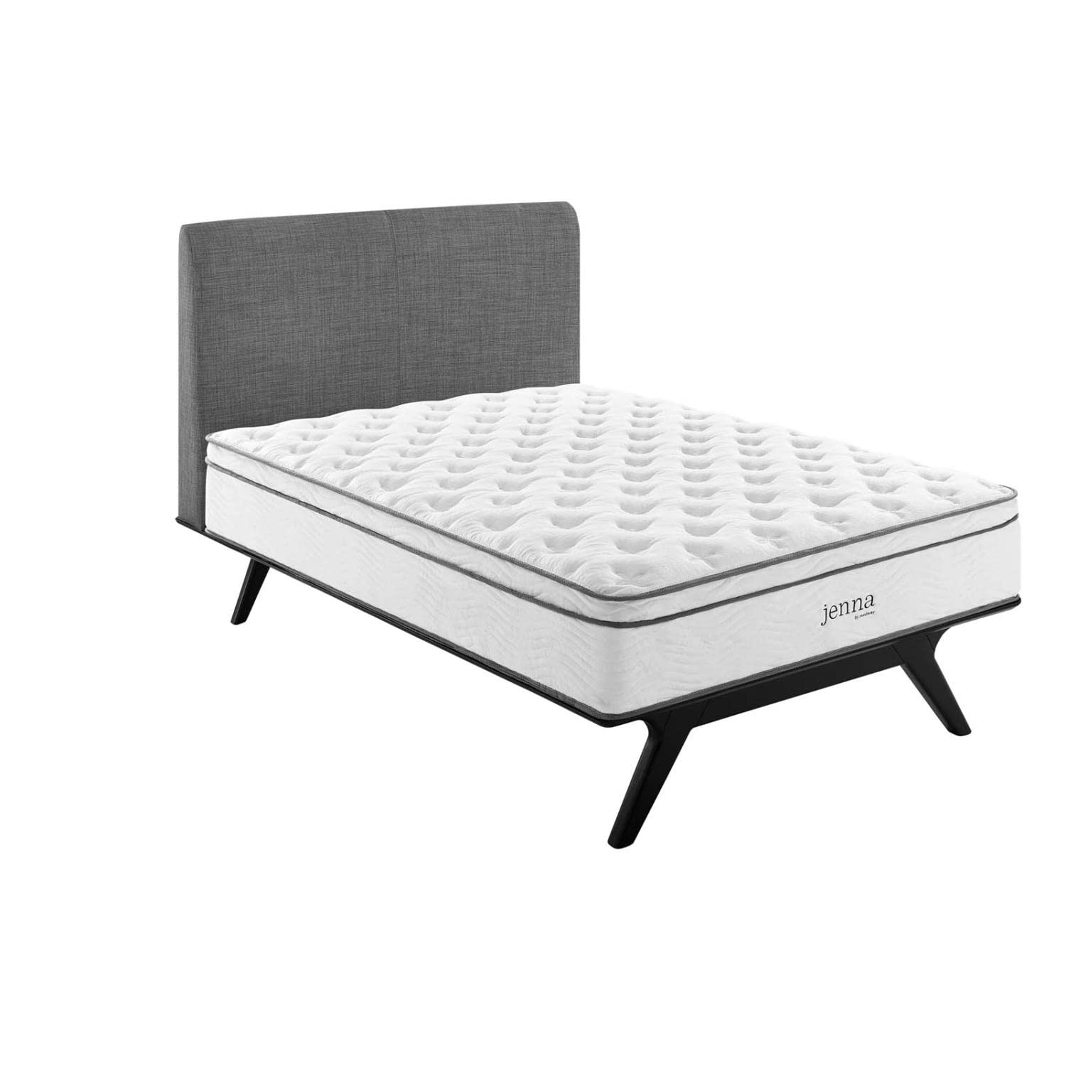 Modway Jenna 14” Innerspring and Memory Foam Queen Mattress With Individually Encased Coils, White